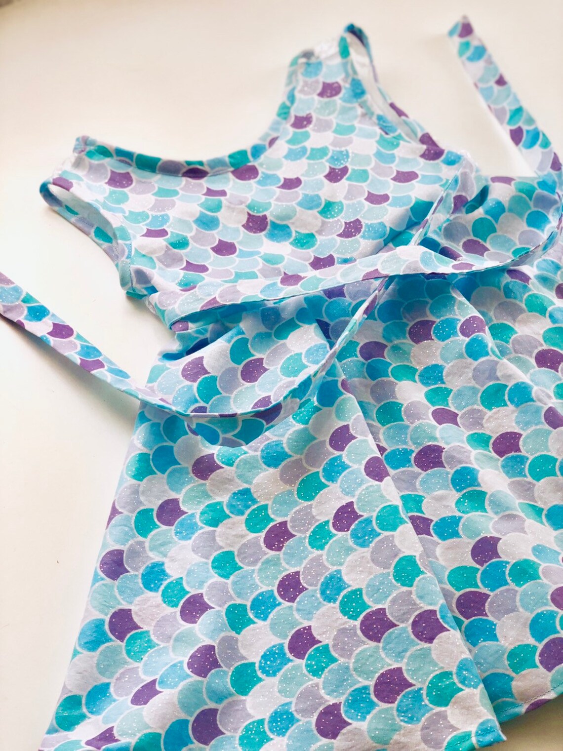 Mermaid Dress Girls Spring Dress Mermaid Scale Dress | Etsy