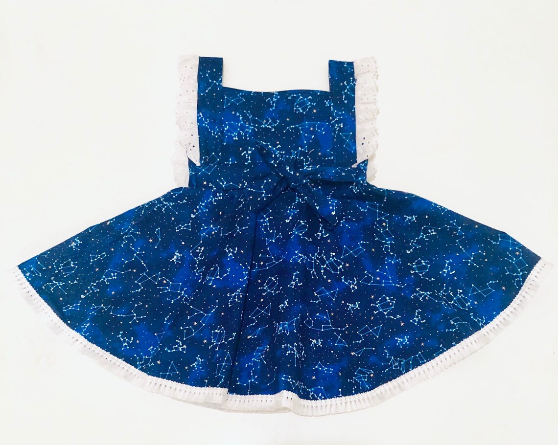 Constellation Star Cotton Dress for Girl, Outer Space Dress for ...
