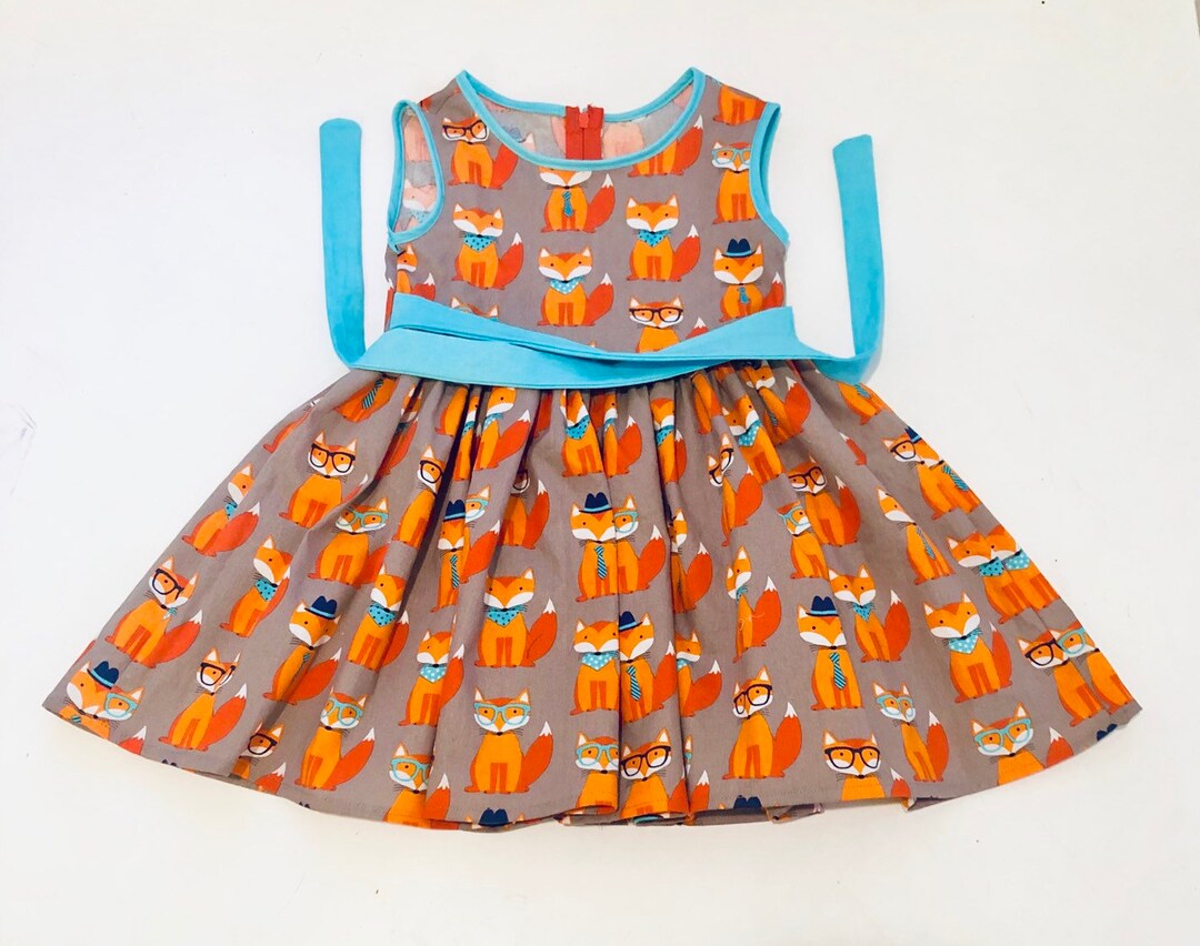 Fox Dress for Girls, Toddler Fox Dress, Girls Hipster Dress, Fall Dress ...