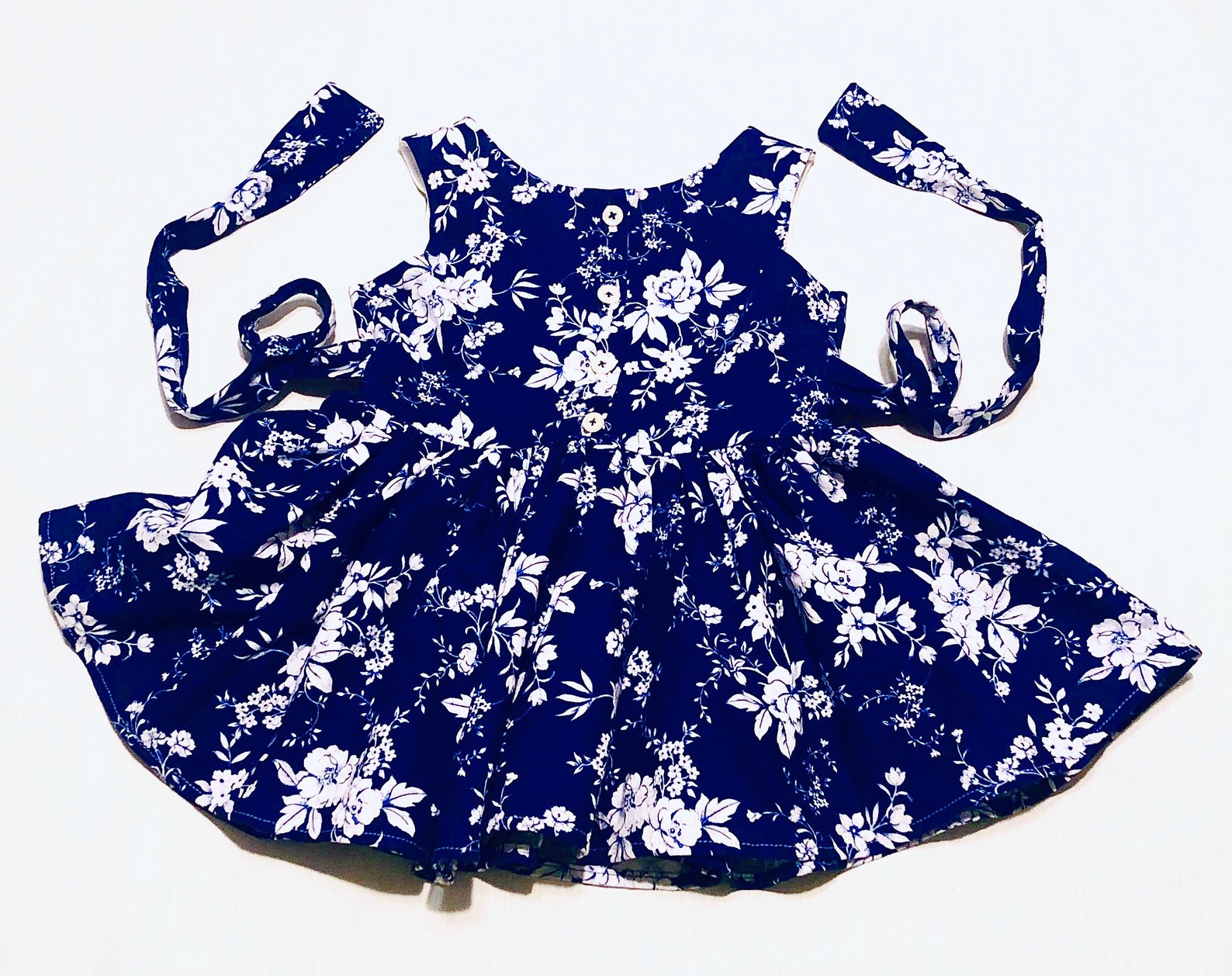 Girls Summer Dress Floral Dress Blue Floral Dress Girls - Etsy