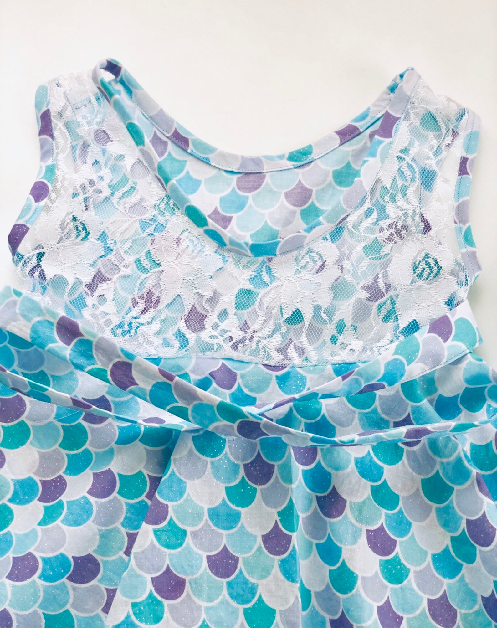 Mermaid Dress Girls Spring Dress Mermaid Scale Dress - Etsy