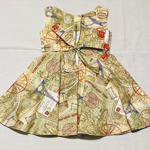 Girls Travel Dress, Around the World, Map Dress, Globe Dress, Vacation ...