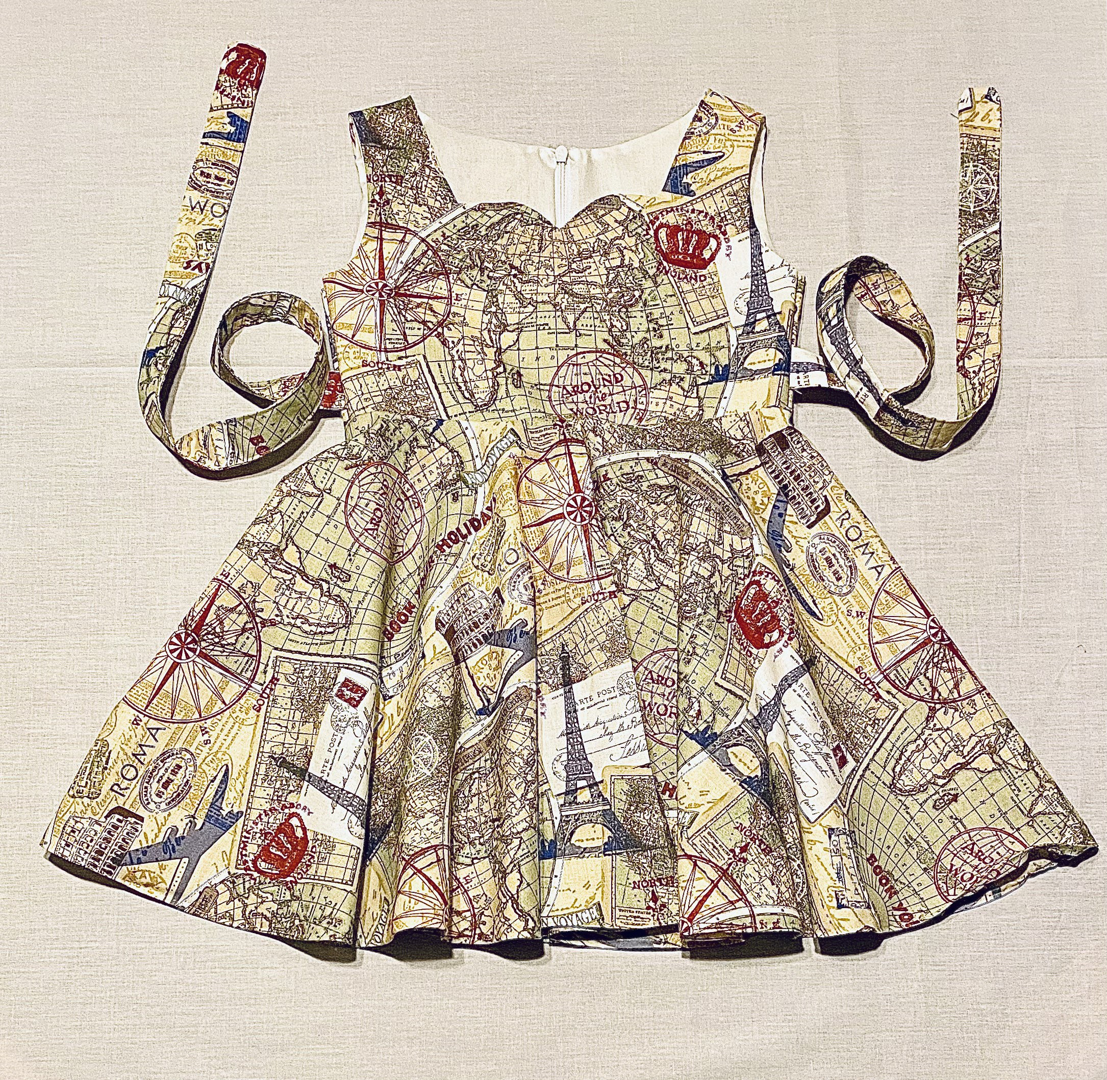 Girls Travel Dress, Around the World, Map Dress, Globe Dress, Vacation ...