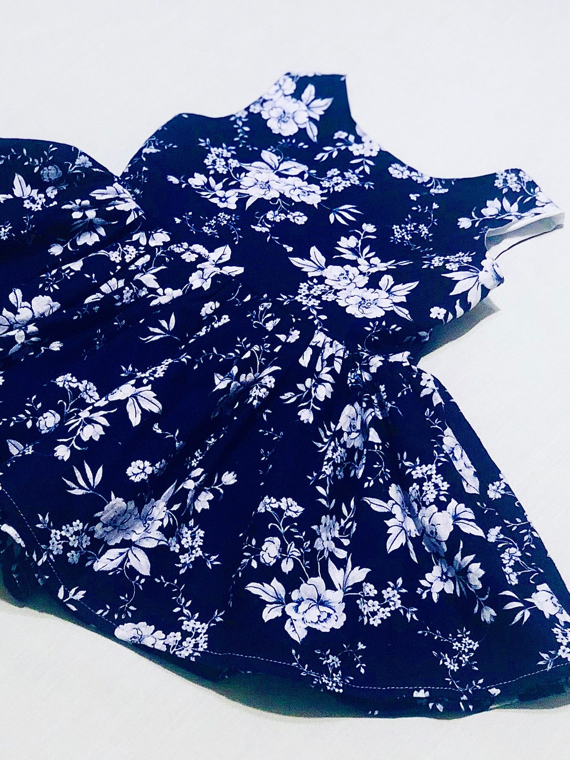 Girls Summer Dress Floral Dress Blue Floral Dress Girls - Etsy