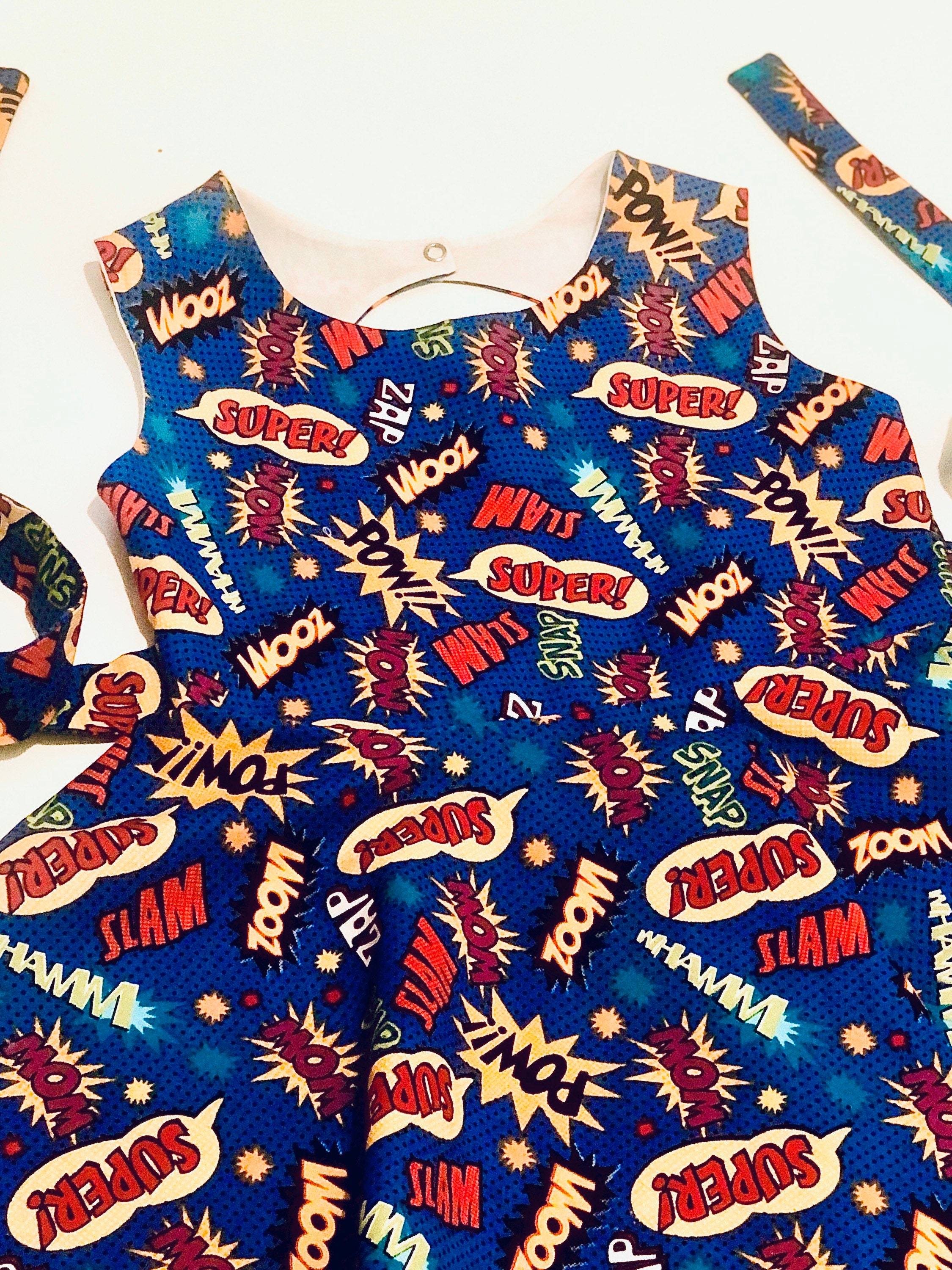 Girls Superhero Dress Comic Book Dress Girls Birthday Dress | Etsy