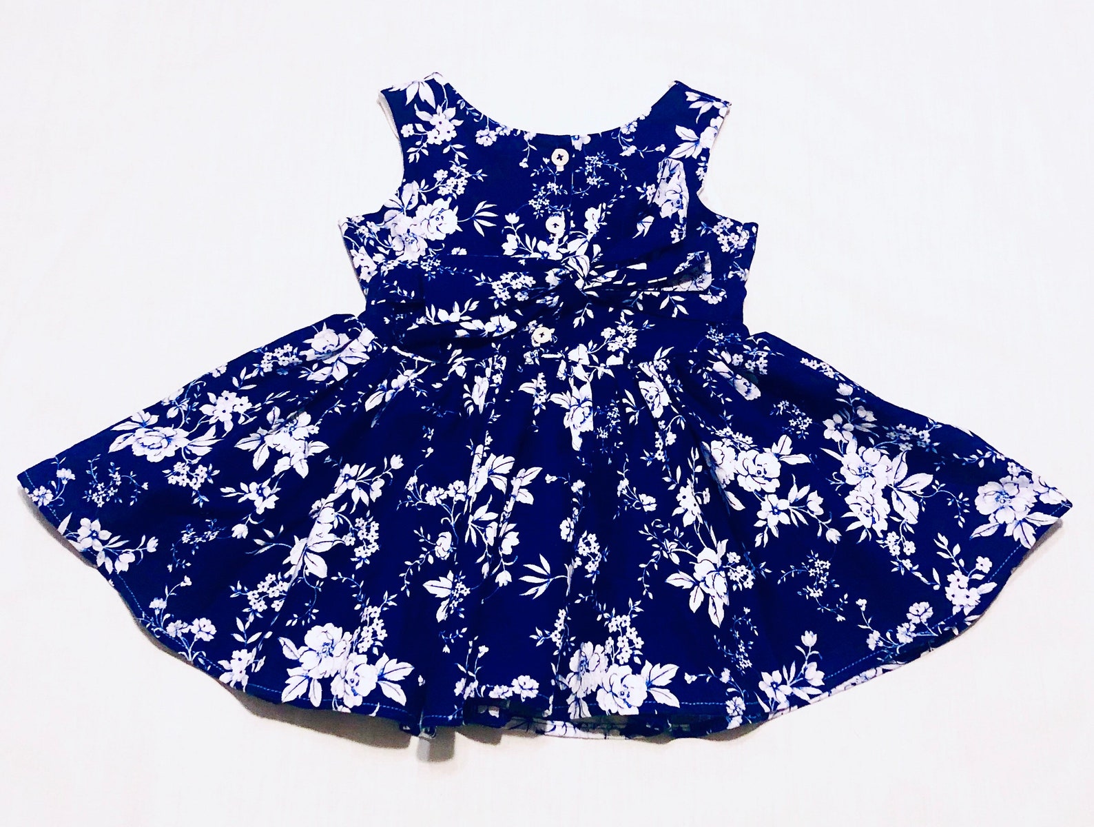 Girls Summer Dress Floral Dress Blue Floral Dress Girls - Etsy