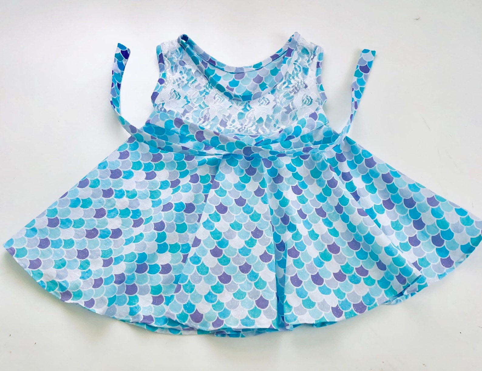 Mermaid Dress Girls Spring Dress Mermaid Scale Dress - Etsy