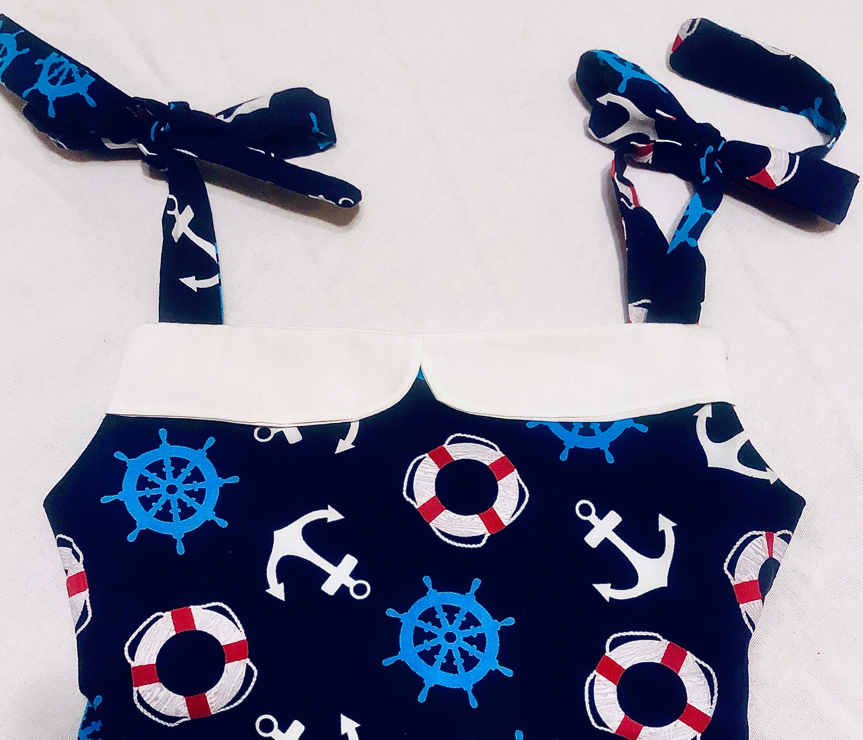 Girls Summer Dress, Girls Sundress, Nautical Dress, Anchor Dress ...