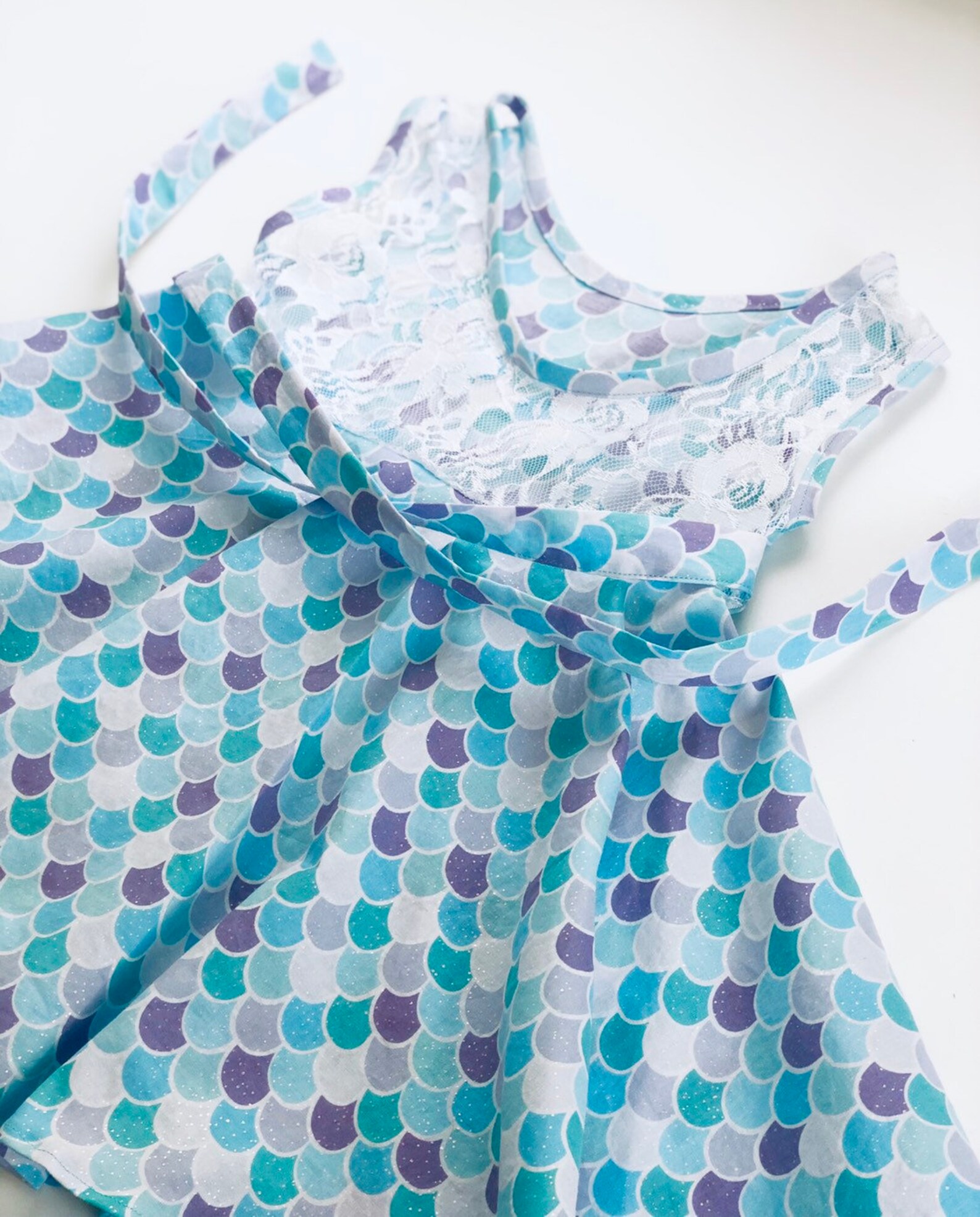 Mermaid Dress Girls Spring Dress Mermaid Scale Dress - Etsy