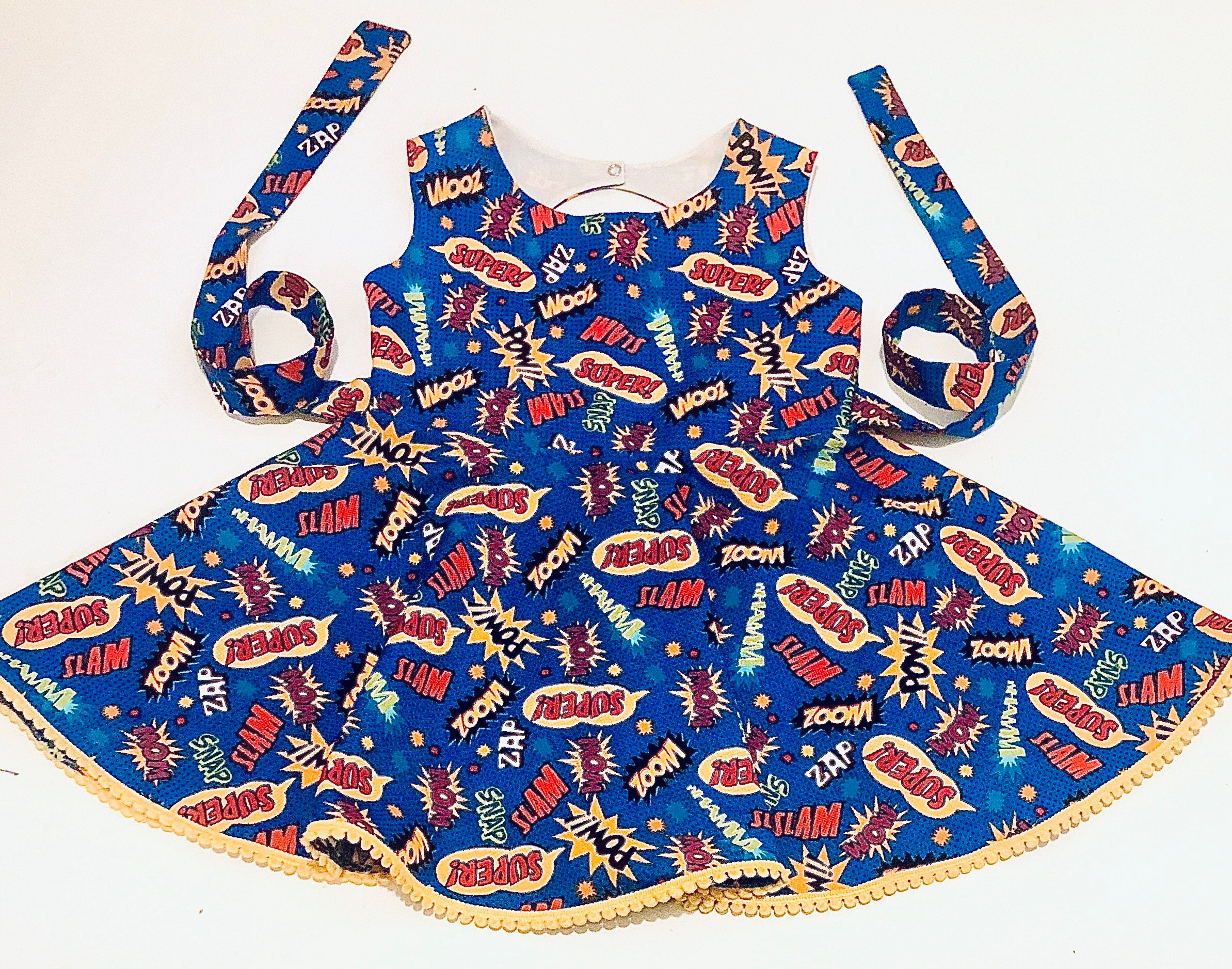 Girls Superhero Dress Comic Book Dress Girls Birthday Dress | Etsy