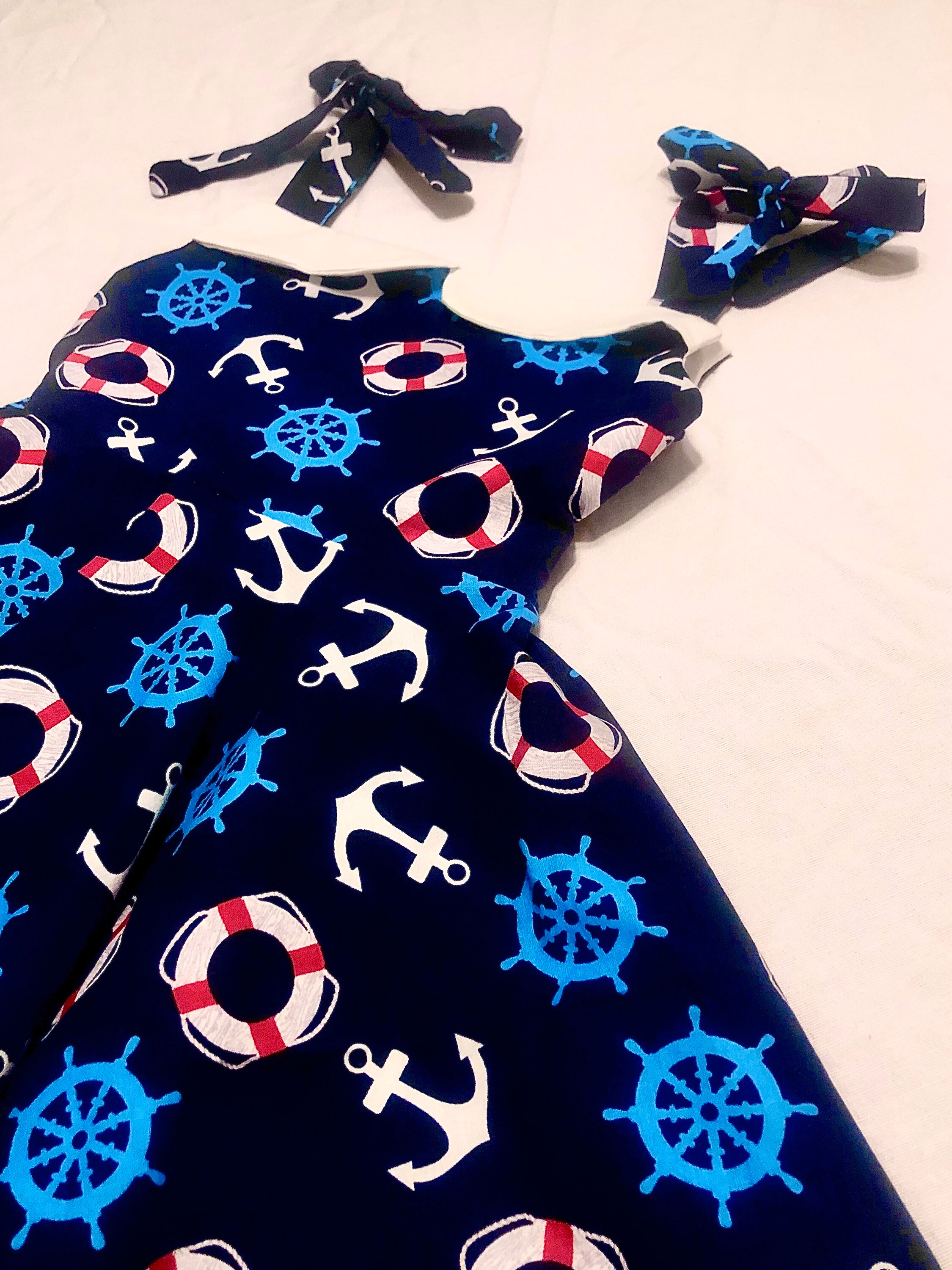 Girls Summer Dress, Girls Sundress, Nautical Dress, Anchor Dress ...