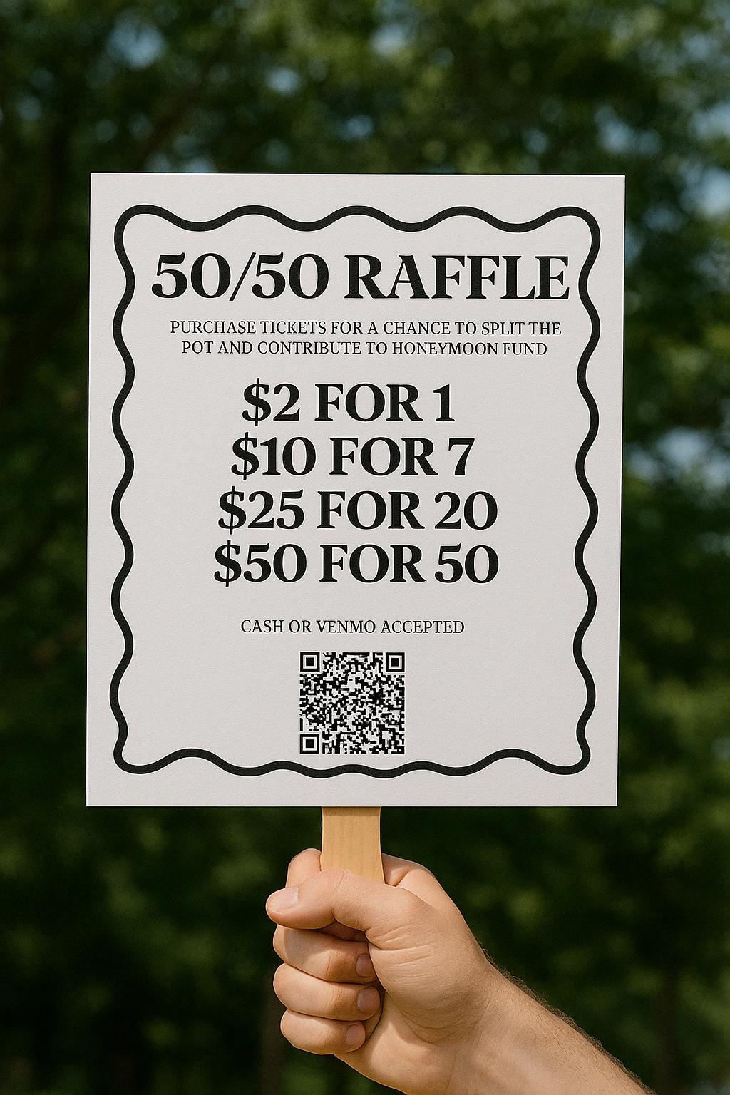 Wedding 50/50 Raffle Sign | Printable Editable Wedding Sign, Cocktail ...