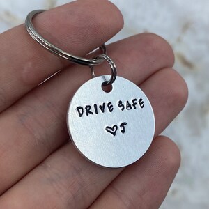 Drive Safe Keychain - **lightweight** - Hand Stamped - Cute Little Gift ...