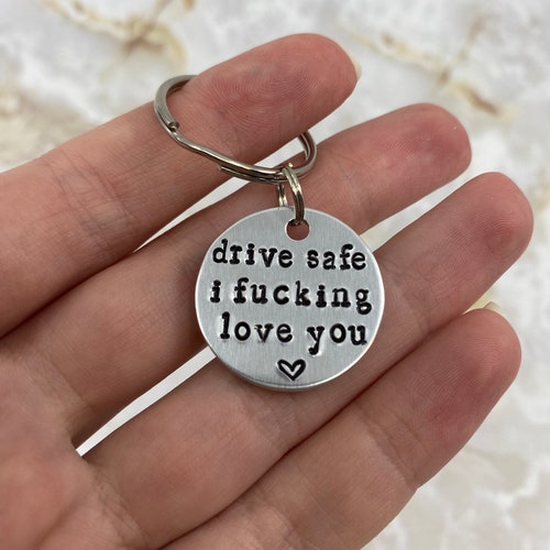 Drive Safe I Love You Customizable Initial Hand Stamped - Etsy