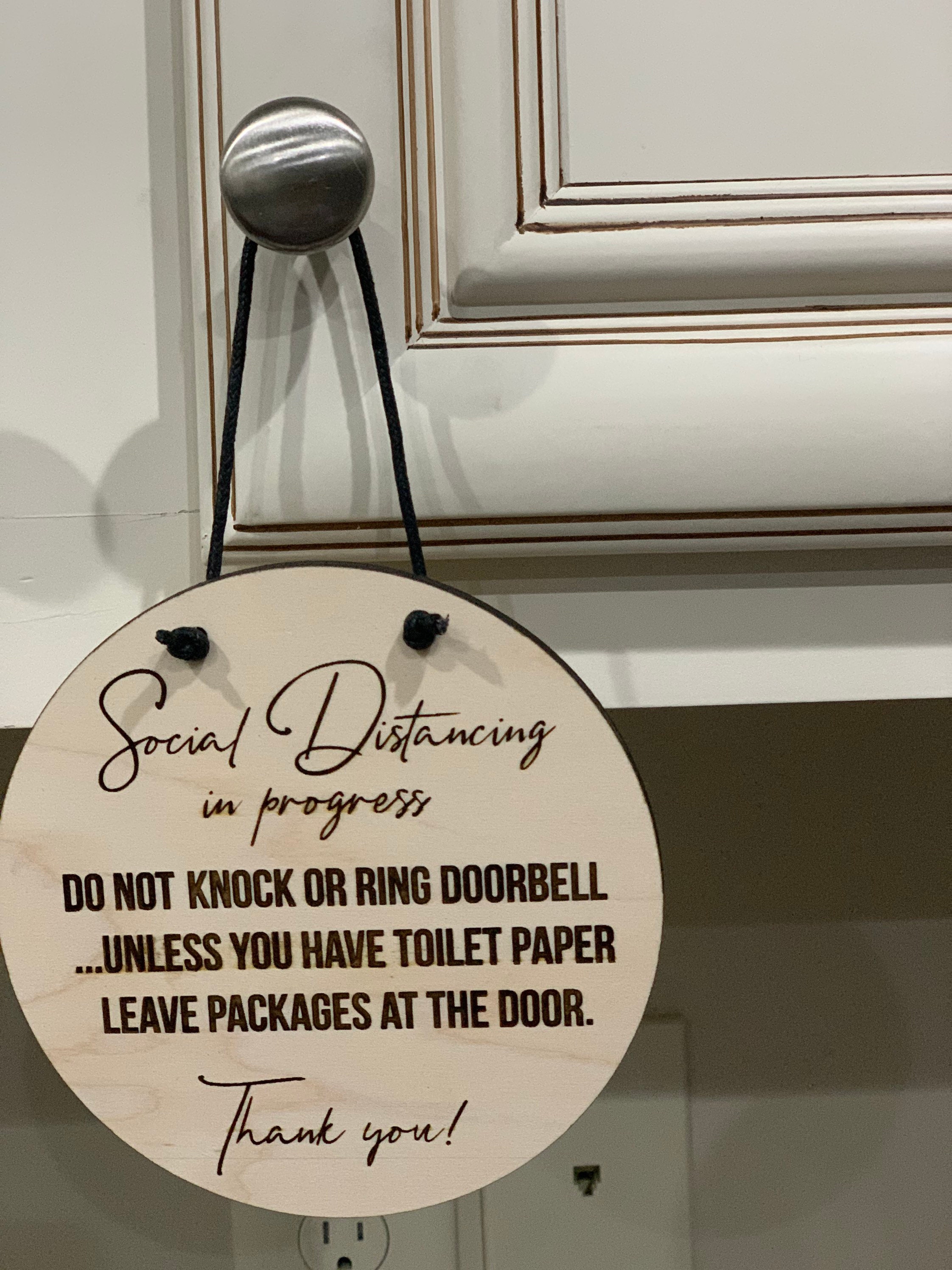 Social Distancing Door Hanger - Etsy