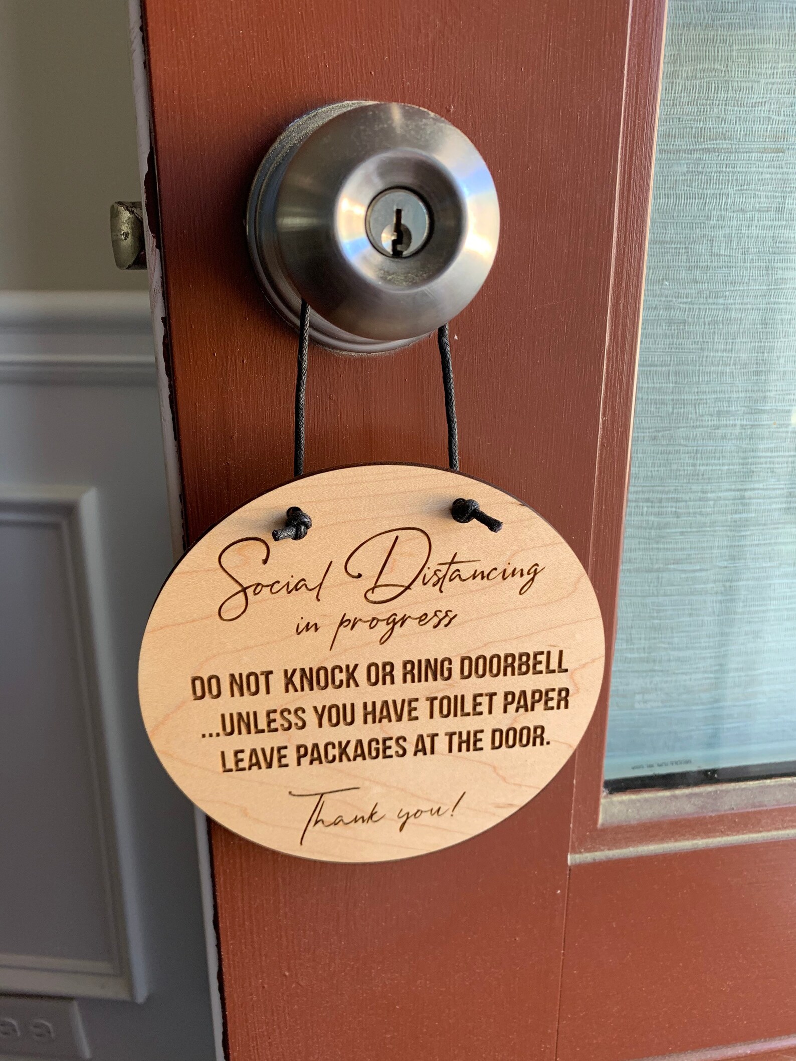 Social Distancing Door Hanger - Etsy
