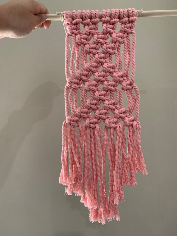 Pink Macramé Wall Hanging - Etsy