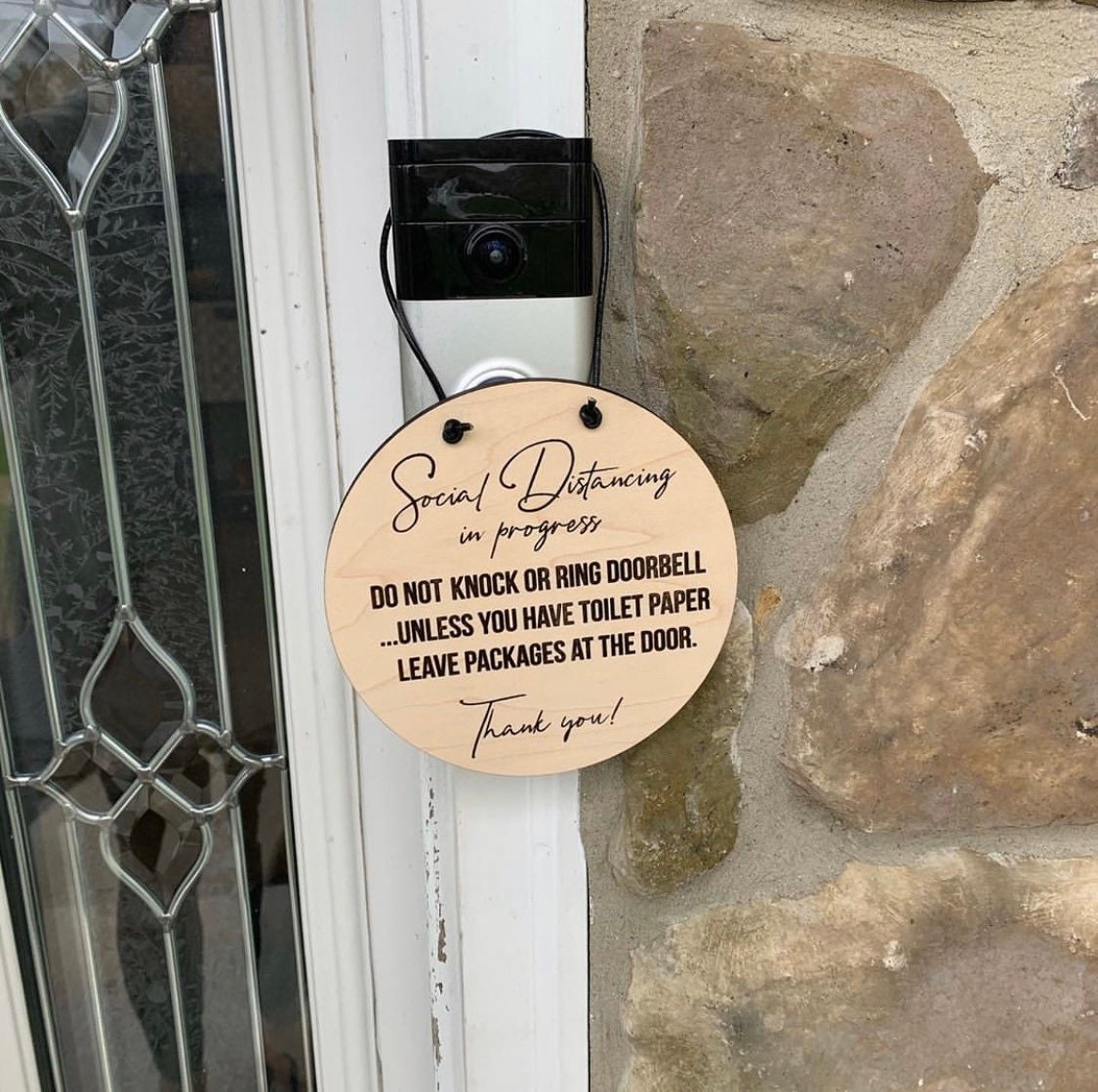 Social Distancing Door Hanger - Etsy