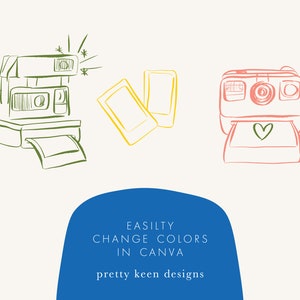 Hand Drawn Instant Camera Clipart | SVG Camera Illustrations | for ...