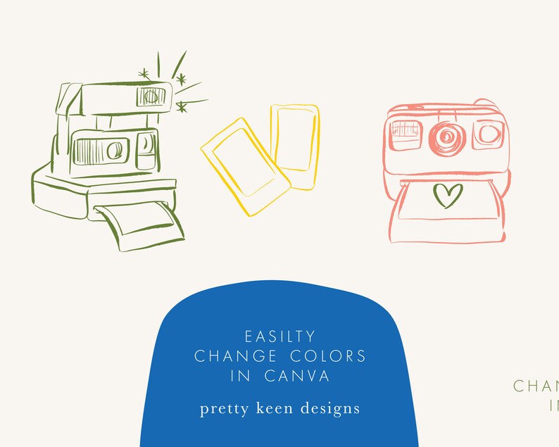 Hand Drawn Instant Camera Clipart: SVG, PNG, JPG (digital Download) - Etsy