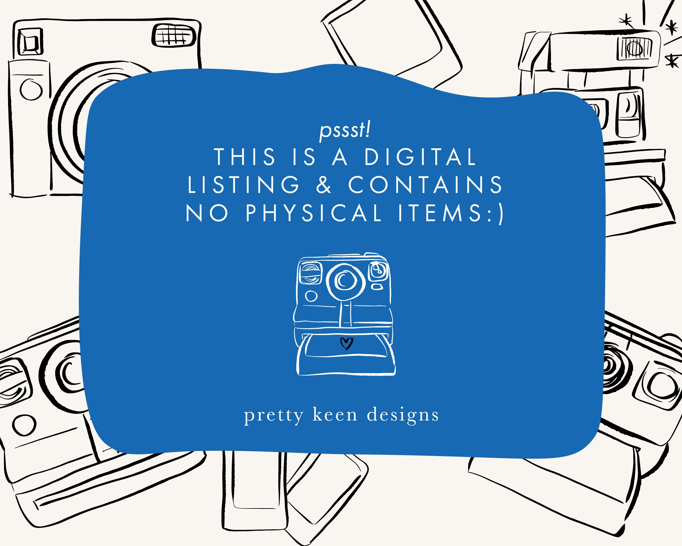 Hand Drawn Instant Camera Clipart | SVG Camera Illustrations | for ...