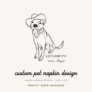 Dog Wedding Napkins Digital Design - Etsy UK