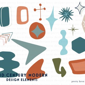 Mid Century SVG Modern Design Elements | Atomic Shapes Clip Art | 1950s ...