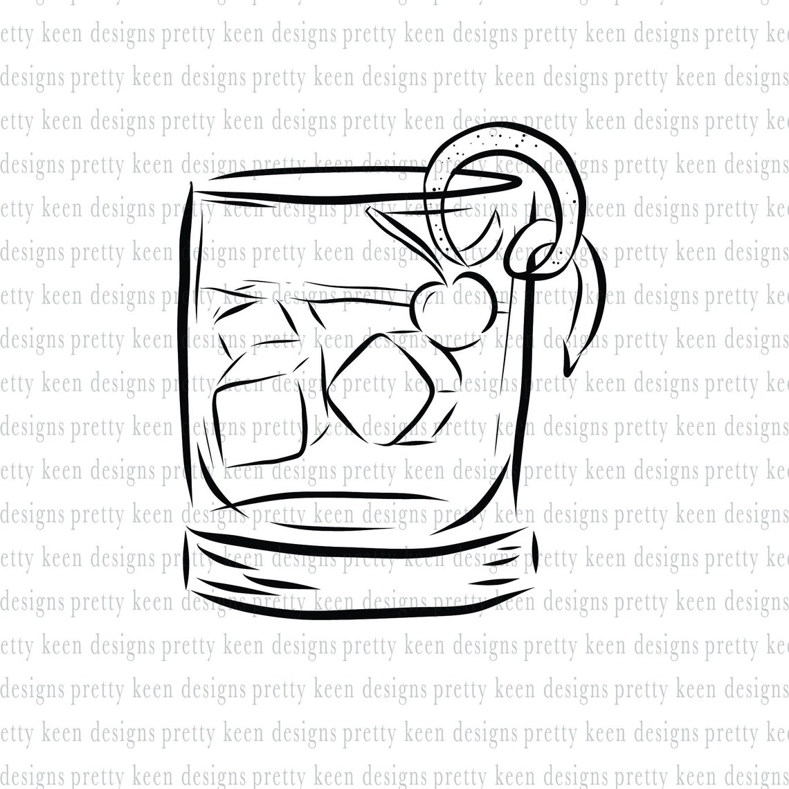 Cocktail Illustrations Clipart | Wedding Signature Drink SVG | Glass ...