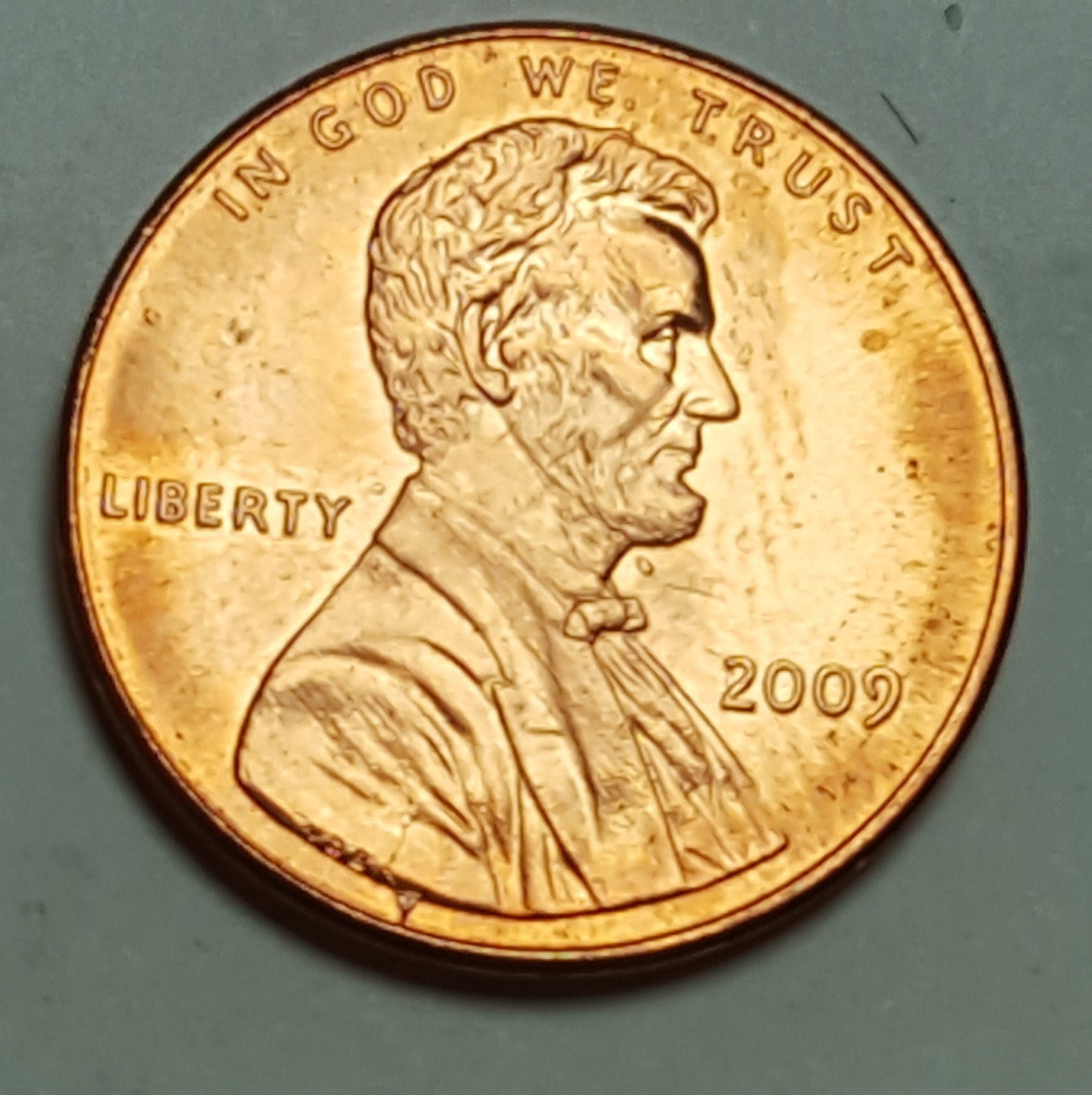 2009 P Lincoln Bicentennial Penny Retained Interior Die Break Crack ...