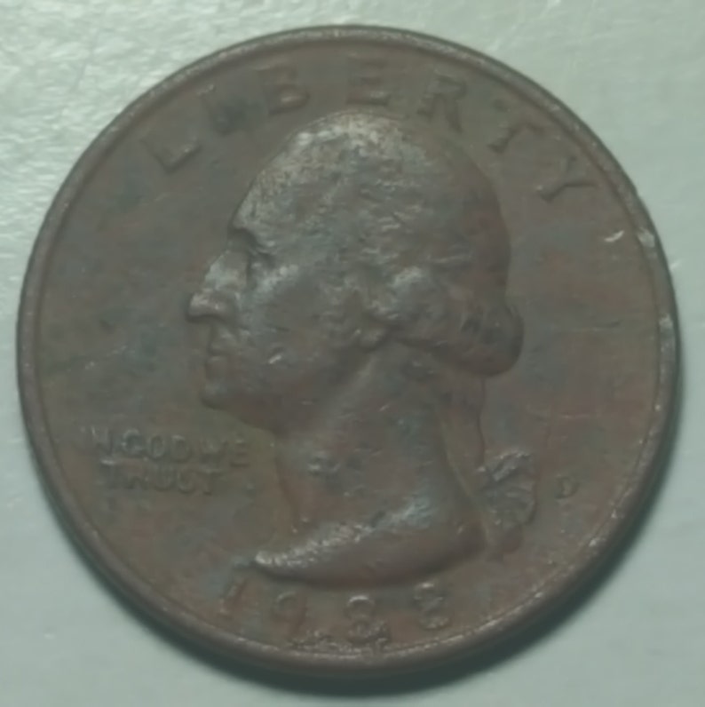 1988 D Washington Quarter Solid Missing Clad Layer Obverse & | Etsy