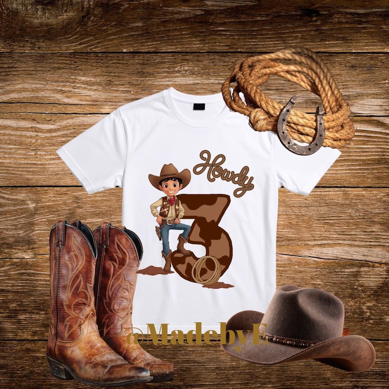 Cowboy Number 3 PNG (latino): Cow Print Western Birthday Clipart ...