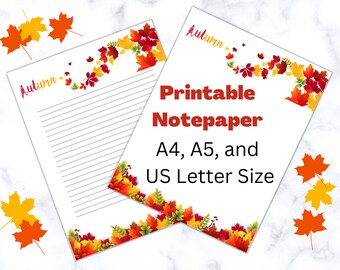 Autumn Sunflower Printable Letter Writing Paper / A4, 8.5x11 / Lined ...