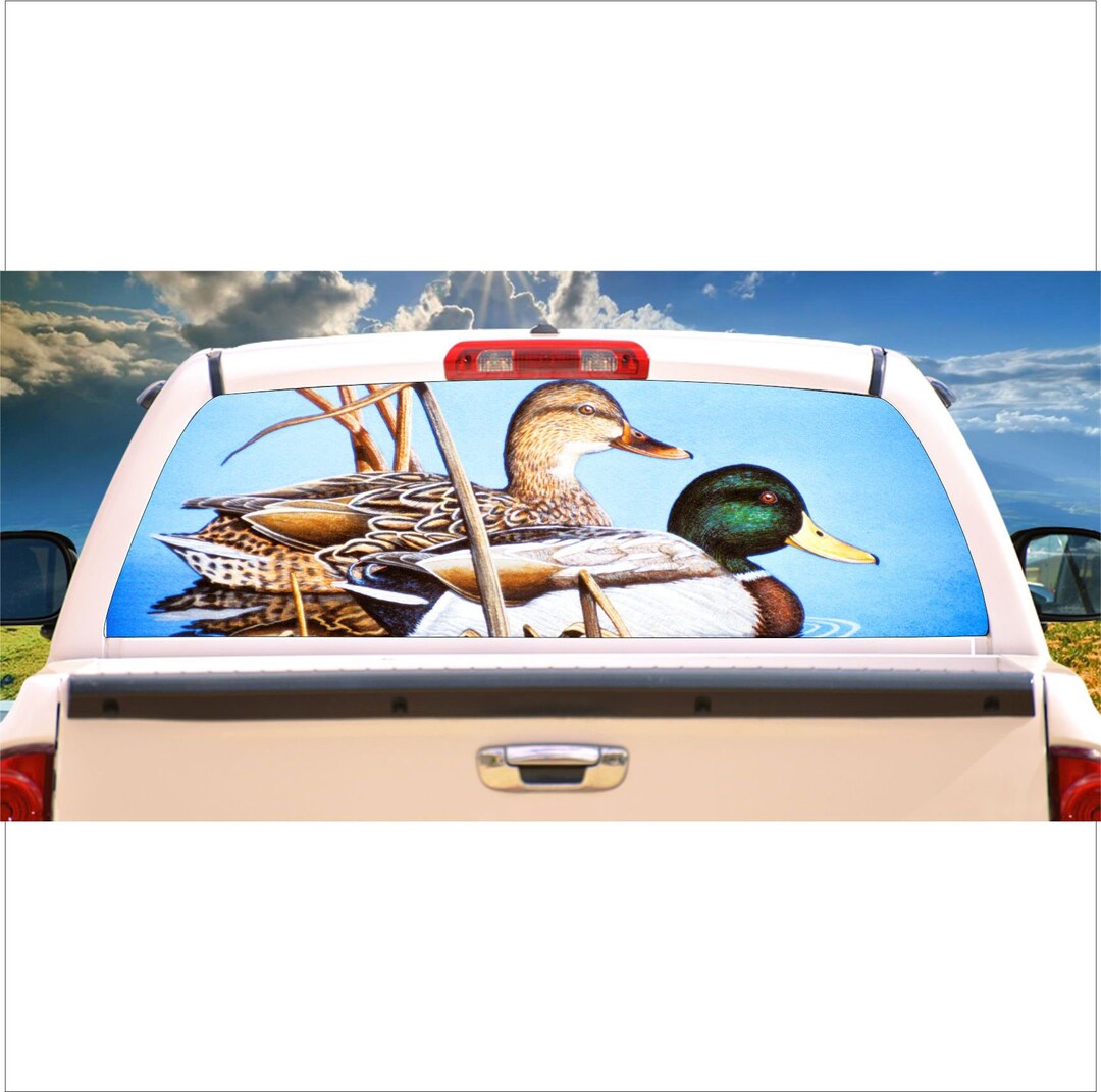 Blue Water Mallard Rear Window Sticker, Decal, or Tint for Rear Window ...