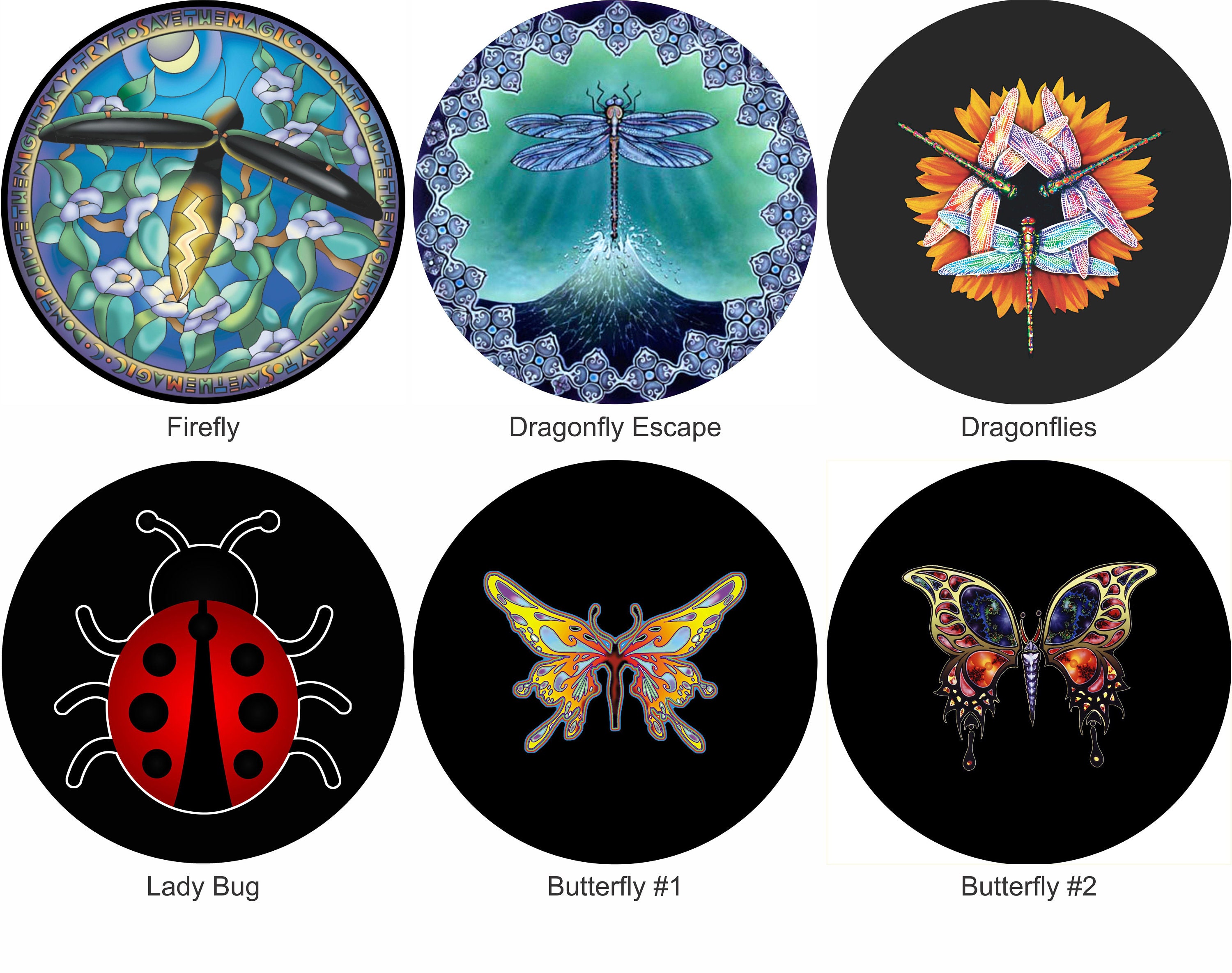 Butterfly Ladybug Dragonfly Spare Tire Cover - Custom Made To Your ...