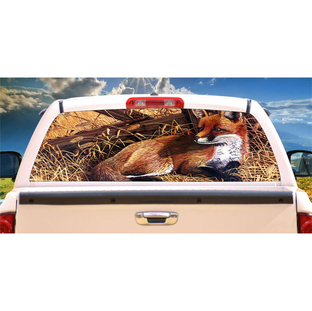 Fox on the Hunt Rear Window Mural, Decal, or Tint for Rear Window in ...