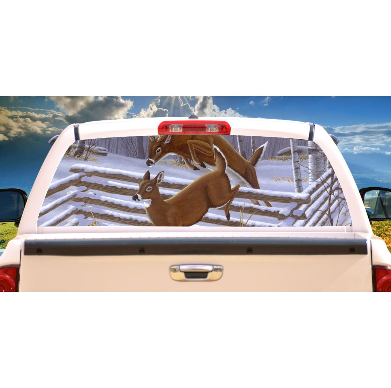 Deer on the Run Rear Window Mural Decal or Tint for Rear | Etsy