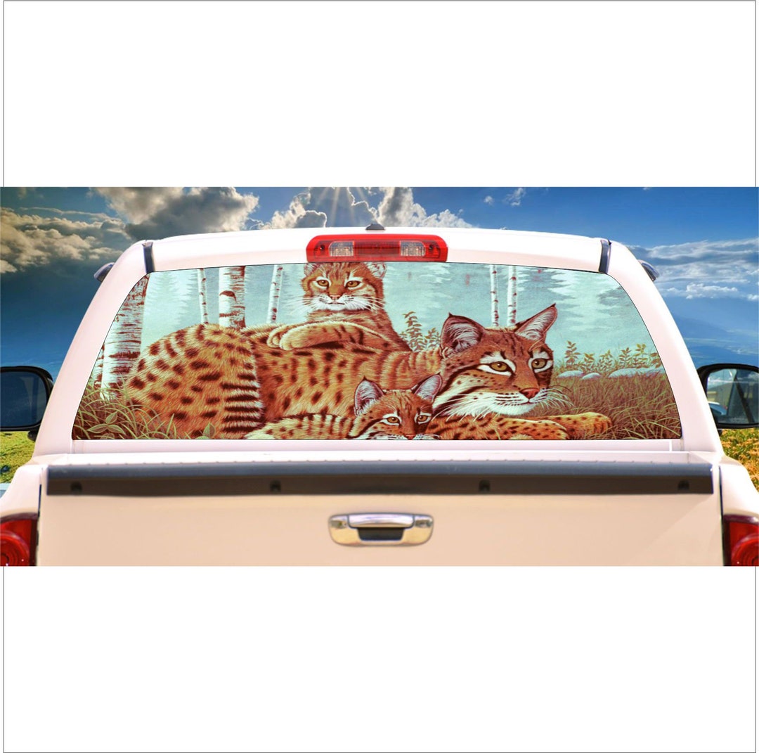 Bobcat & Cubs Rear Window Sticker, Decal, or Tint for Rear Window in ...