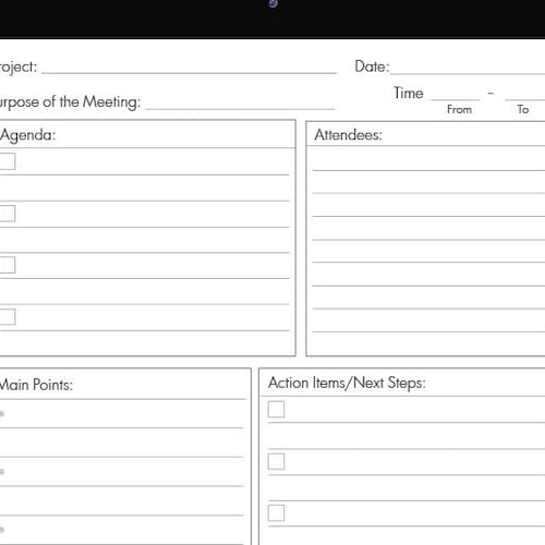 Meeting Notes Ipad Forms - Etsy