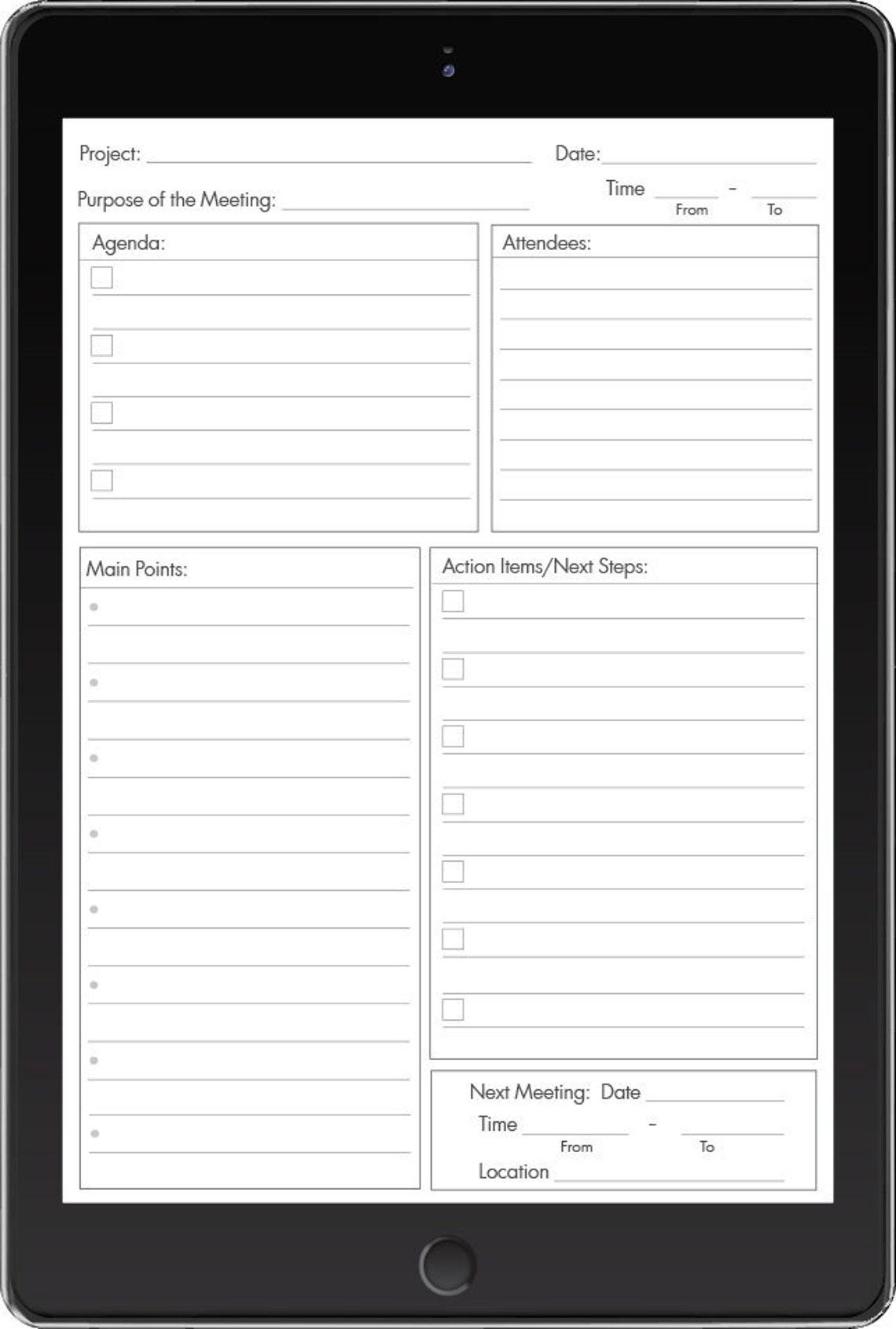 Meeting Notes - iPad Forms - Etsy