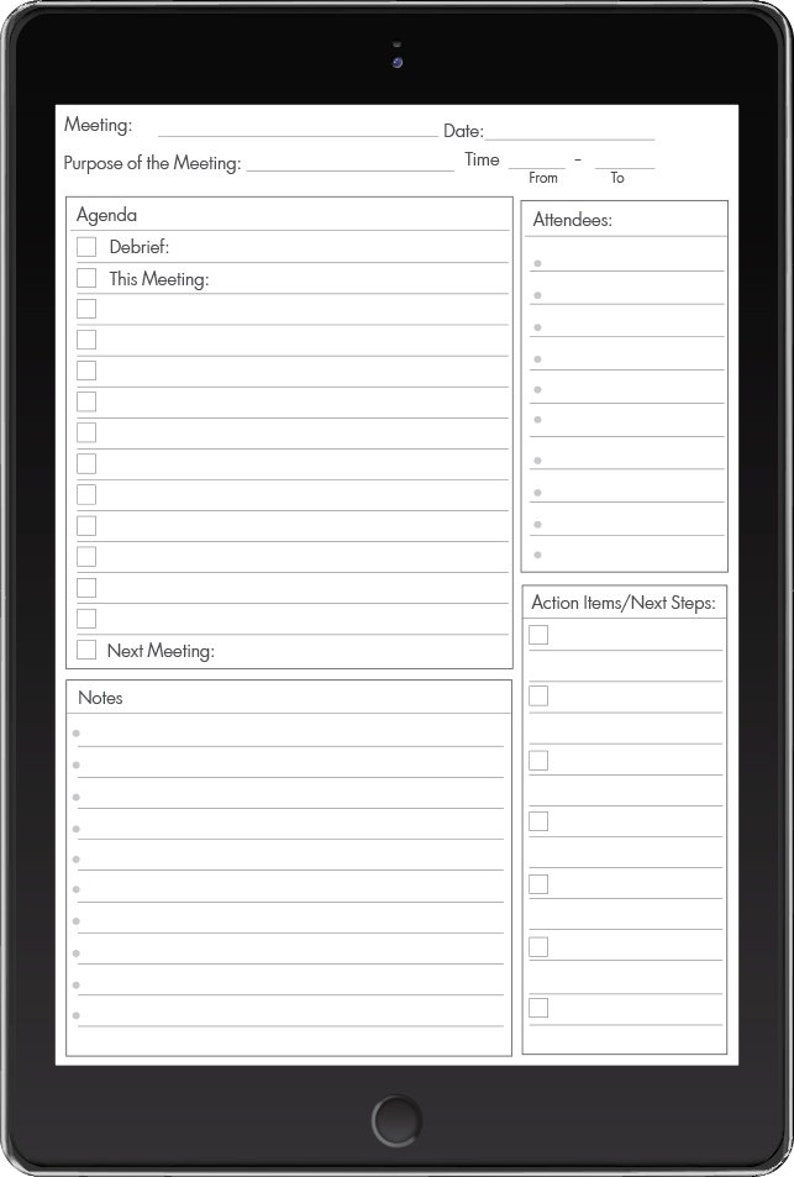 Buy Meeting Notes iPad Forms Online in India - Etsy