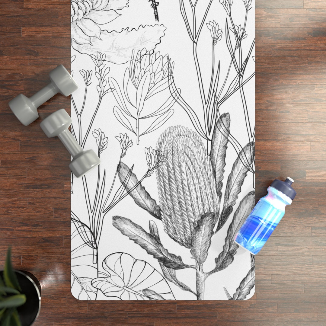 Native Plants of Australia Rubber Yoga Mat Flowers Flora Trees ...