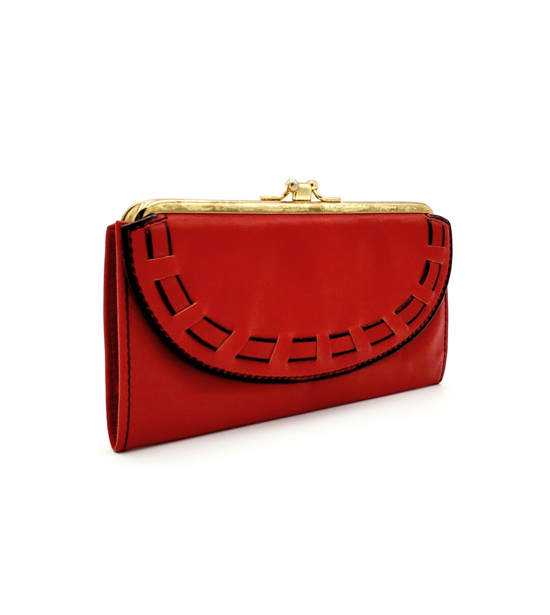 Vintage 60's-70's Princess Gardner Red Genuine Leather Wallet With Coin ...