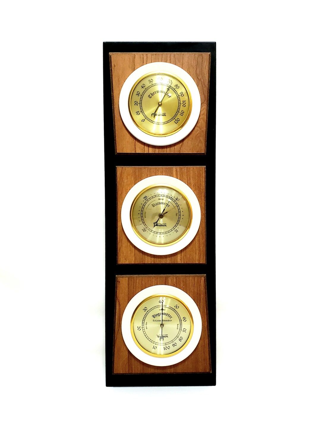 Vintage 60's-70's Verichron Wall Weather Station Thermometer Barometer ...