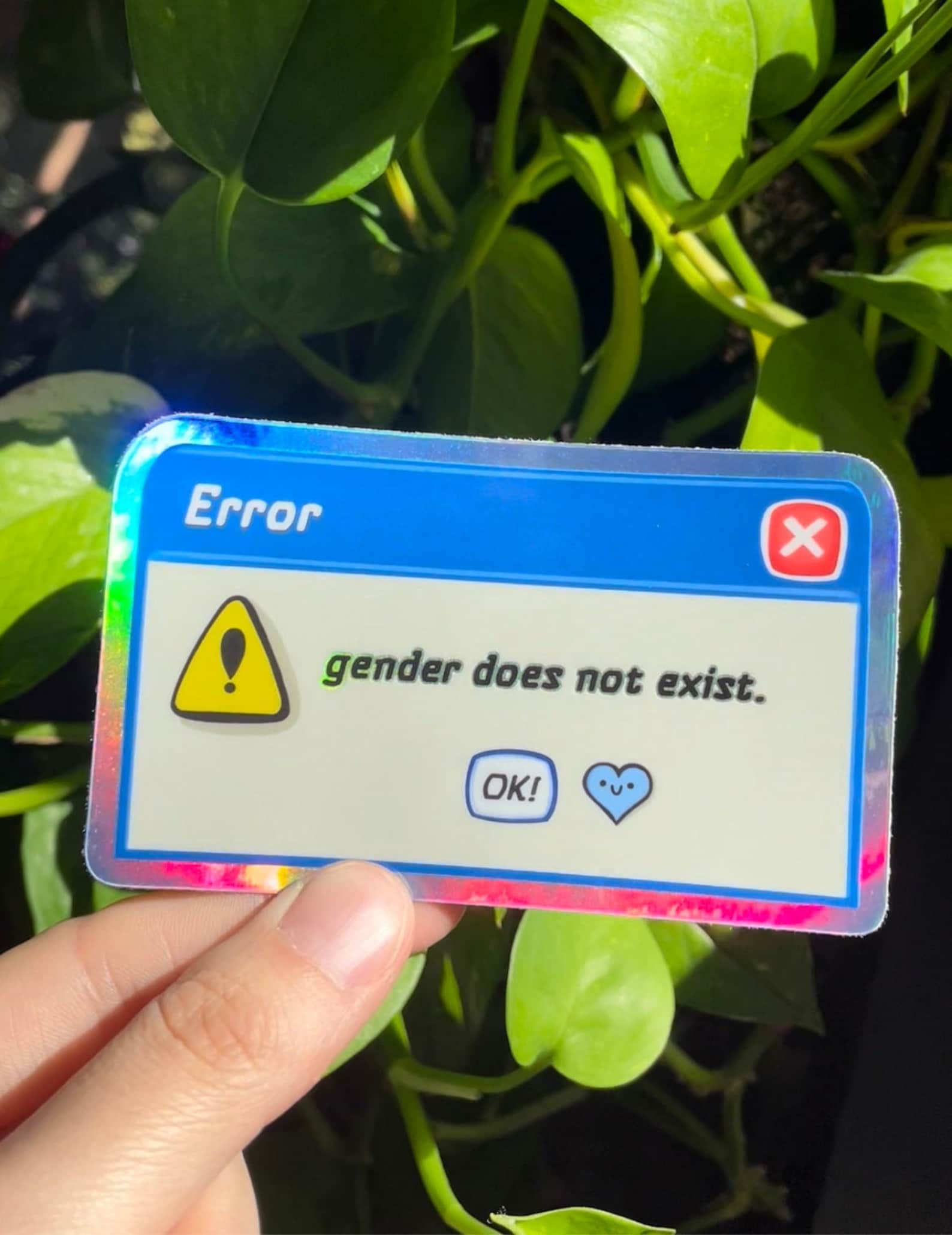 Gender Does Not Exist Holographic Sticker Non-binary Sticker - Etsy