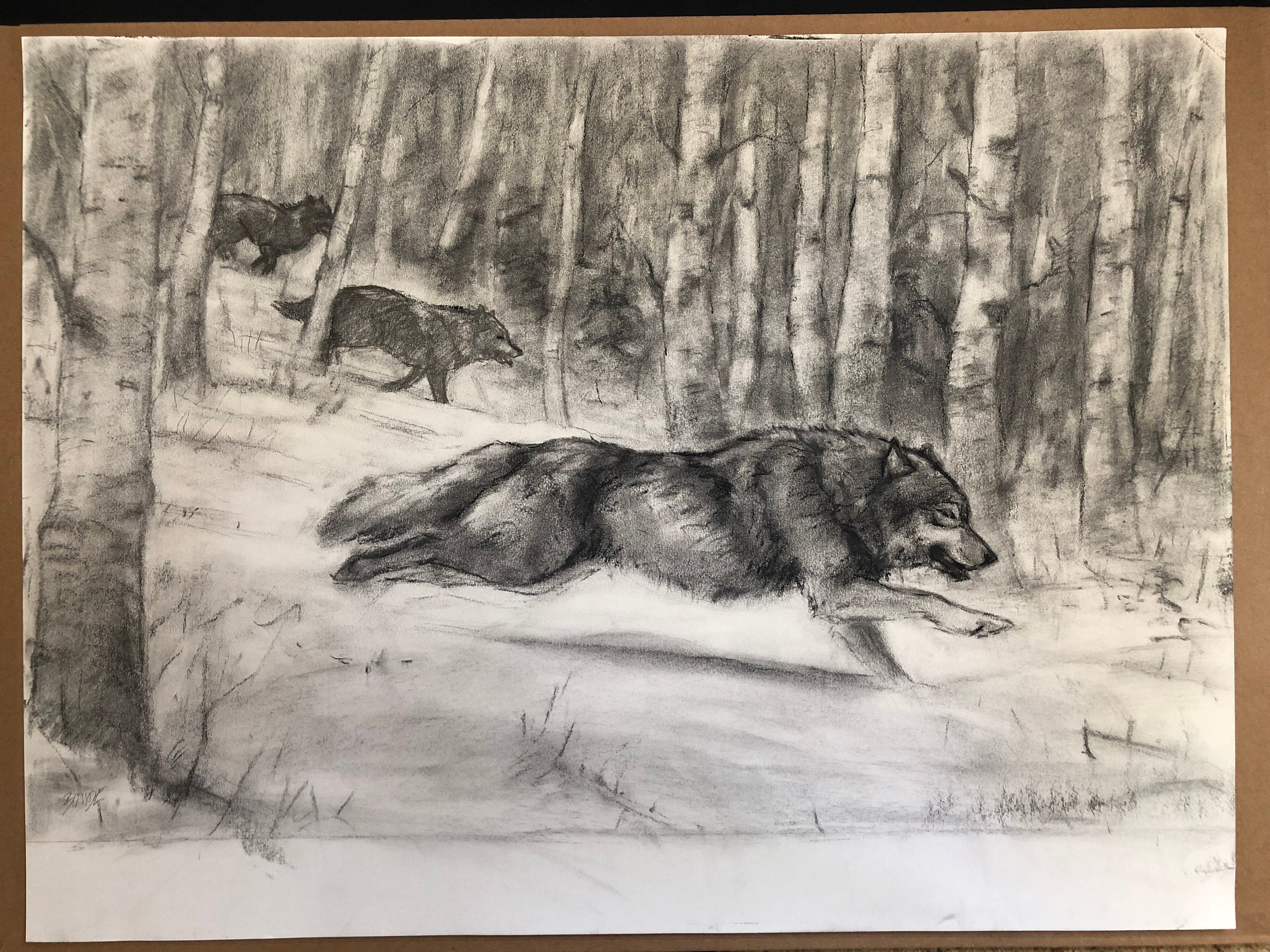 Running Wolf Pack Sketch