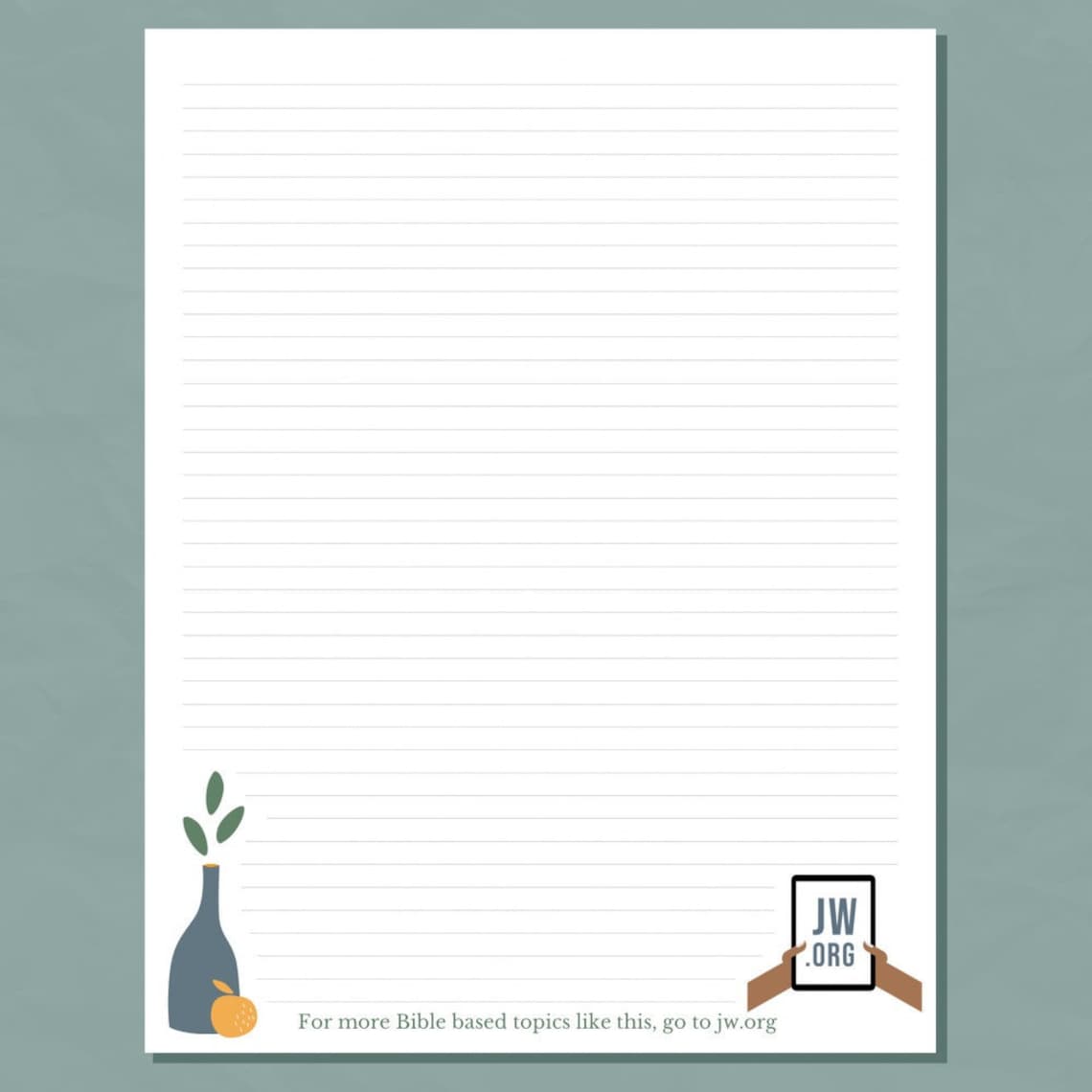 JW Letter Writing Stationary Printables Lined Paper Jw.org | Multiple ...