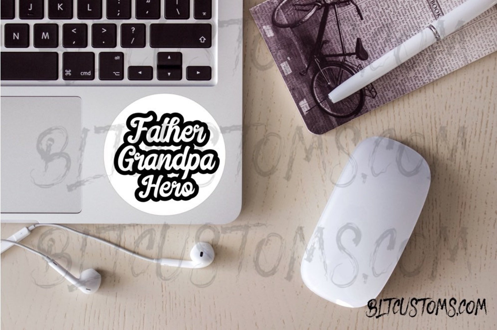 Father Grandpa Hero, Grandpa Sticker, Decal, Sticker, Glossy Sticker ...