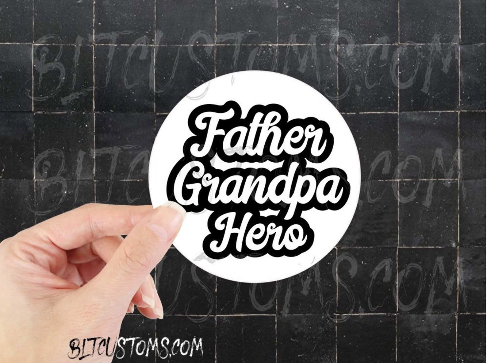 Father Grandpa Hero, Grandpa Sticker, Decal, Sticker, Glossy Sticker ...