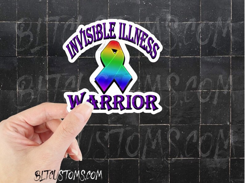 Invisible Illness Awareness Ribbon Rainbow Ribbon Decal - Etsy