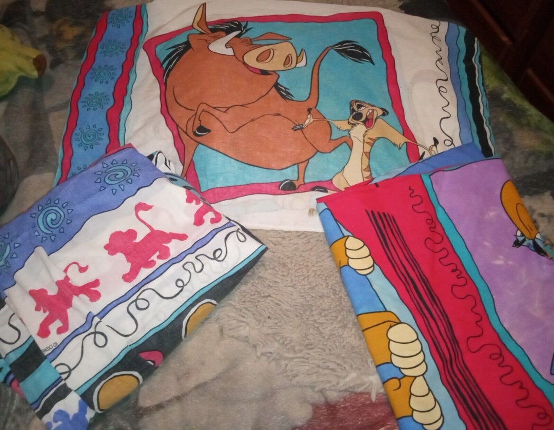 Vintage 90s Lion King Twin Sheet Set, Flat, Fitted & Pillow Case - Etsy